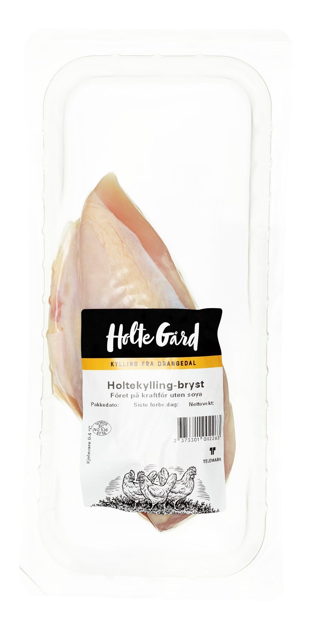 Holte gård kyllingbryst m/skinn frys 10 kilo - Mise En Place