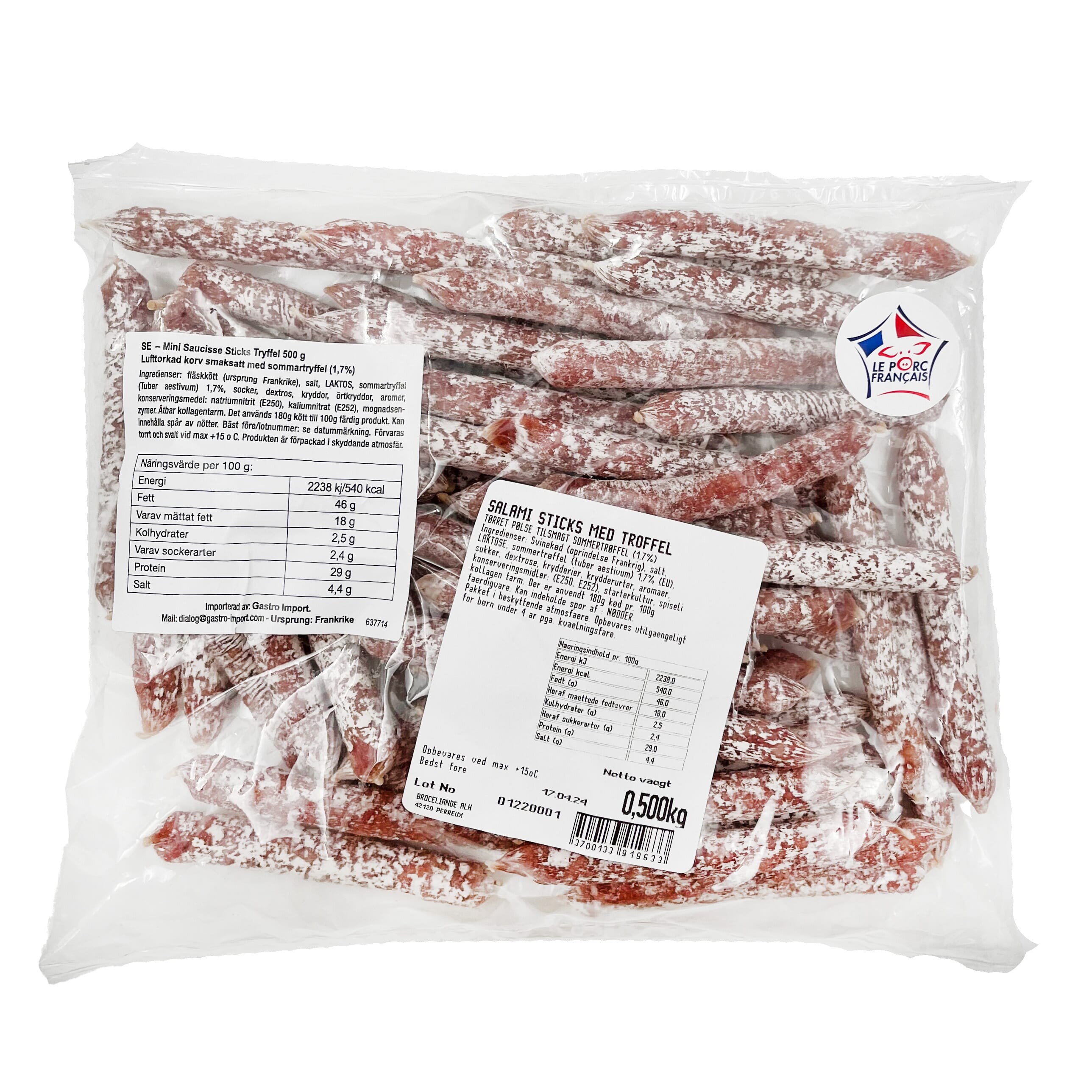 Mini Saucisse sticks trøffel 500 gram - Mise En Place